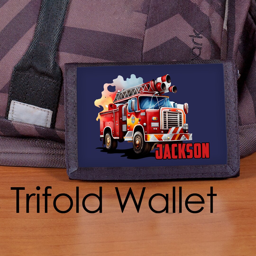 Fire Truck, Wallet, Boys Wallet, Trifold Wallet, Fire Trucks, Custom ...