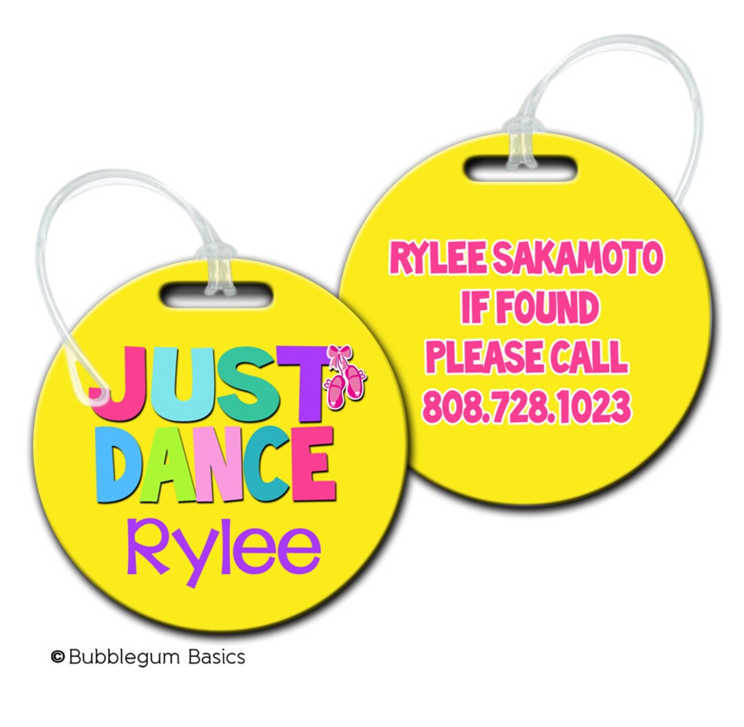 FIBERGLASS Personalized Girls DANCE Bag Tag for Backpack Luggage ID Not ...