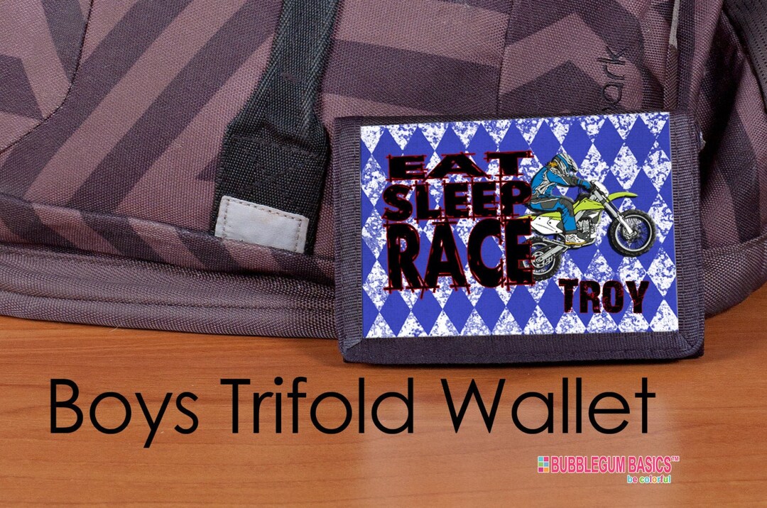 Motocross Wallet, Boy Wallet, Kids Wallet, Racing Wallet, Custom Wallet ...
