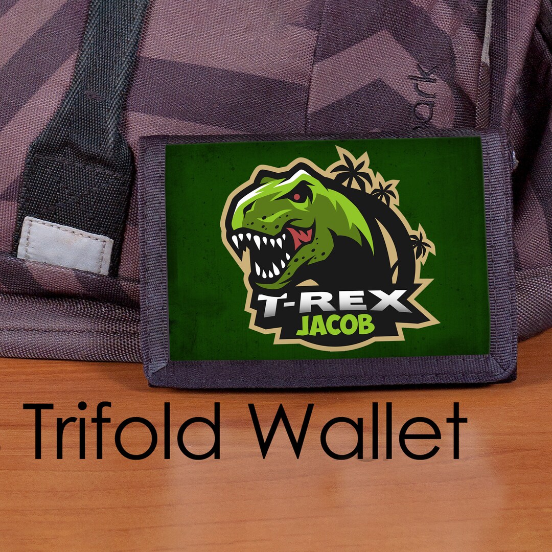 Dinosaur Wallet, Boys Wallet, Custom Wallet, Nylon Wallet, Trex ...