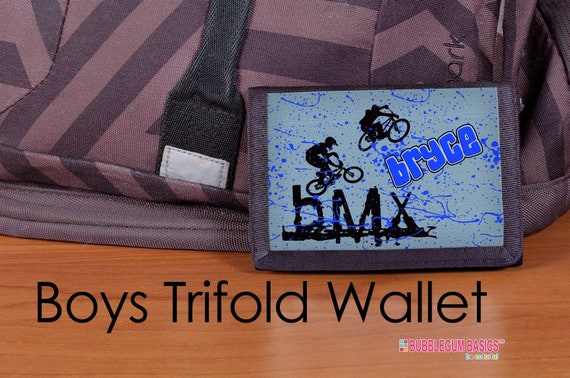BMX Wallet Boys BMX Rider Wallet Personalized Wallet Nylon - Etsy
