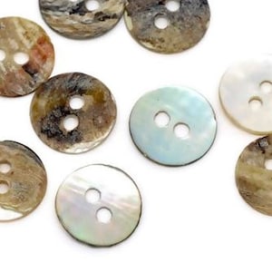 Natural Mother of Pearl Shell Sewing Button Scrapbooking 2 Holes Round ...