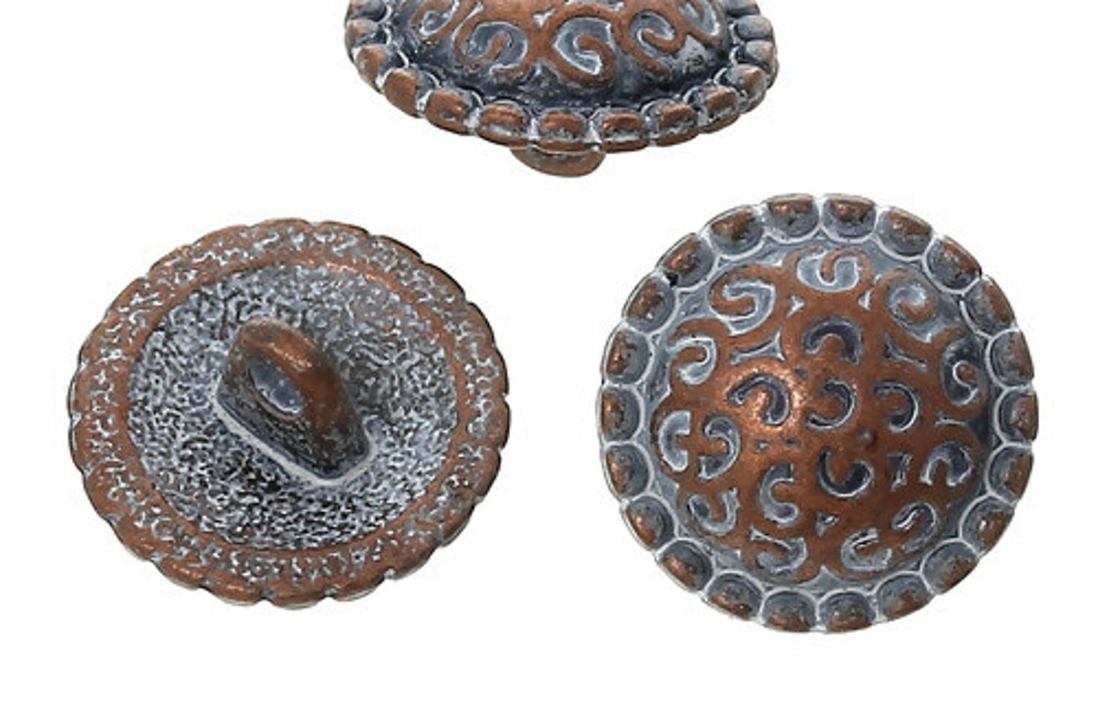 Zinc Metal Alloy Shank Button Metal Buttons Round Antique Copper Single ...