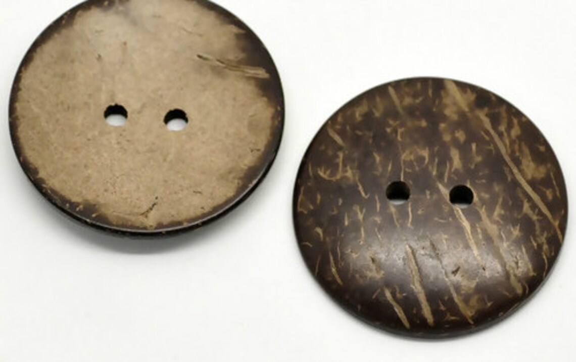 Large Brown Coconut Shell 2 Holes Sewing Button - 1 1/2" Dia - Pack of ...