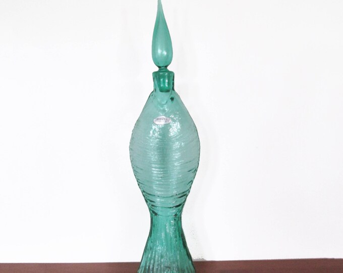 Blenko Sea Green Wayne Husted Fish Decanter #6217 RESERVED FOR SCOTT - Etsy