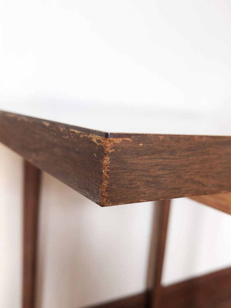 White Formica Teak Stacking End Tables Set of Three - Etsy