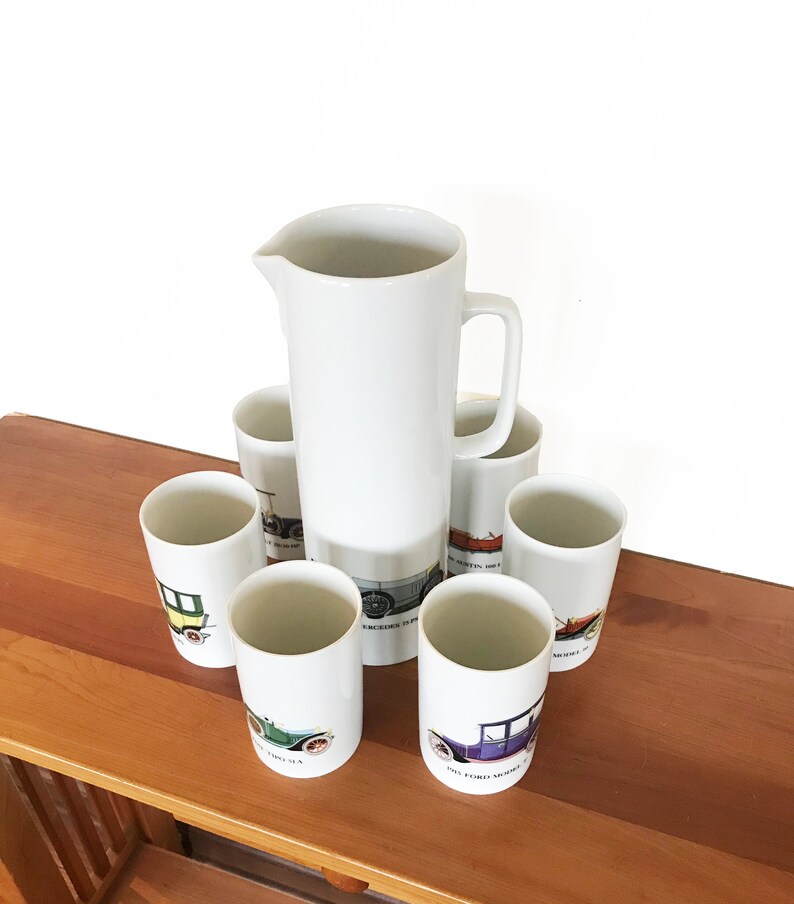 Johann Haviland Bavaria Germany Classic Cars Pitcher Set Six - Etsy