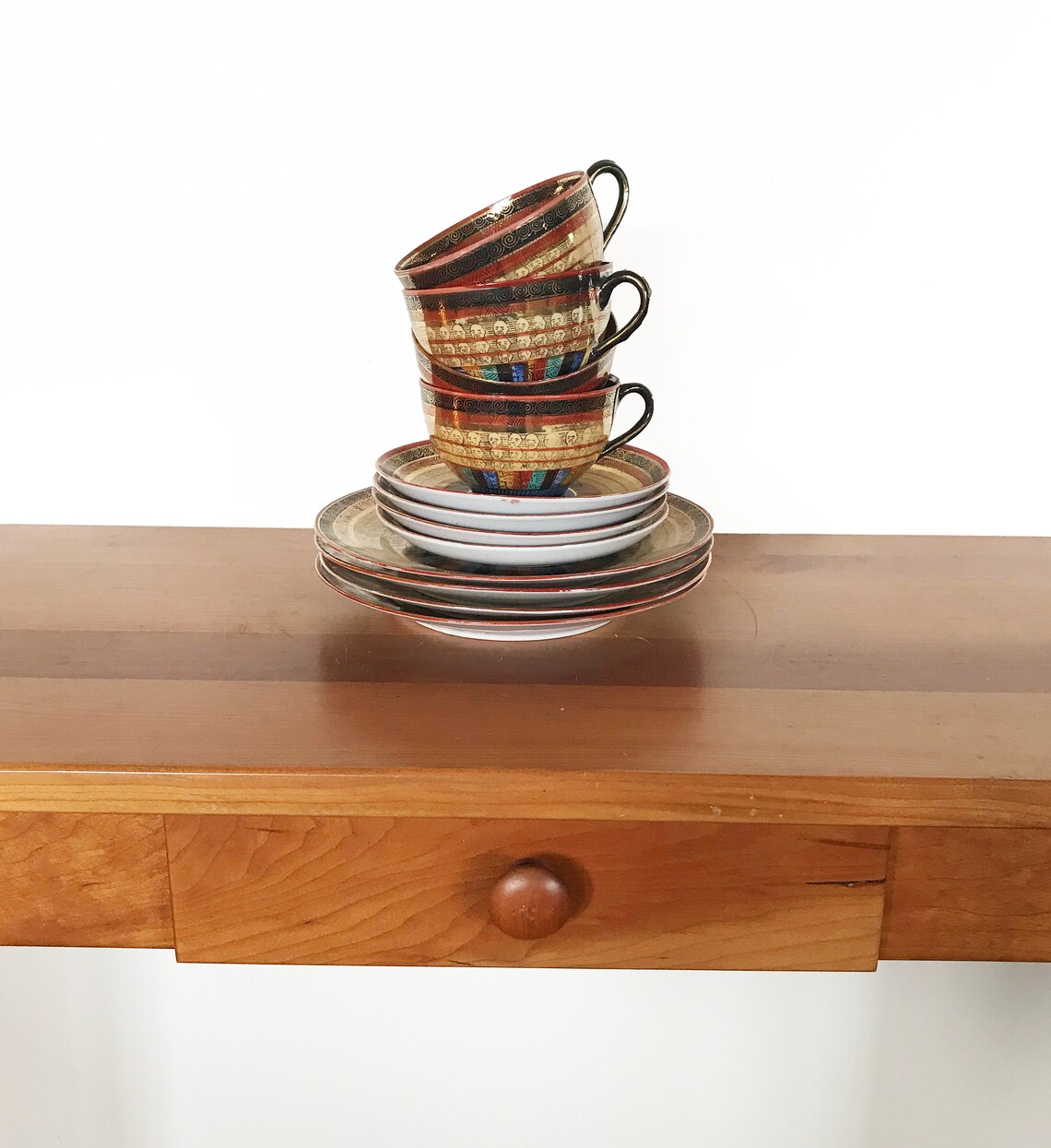 Tashiro Shoten 1000 Faces Japanese Cups and Saucers Set of 4 - Etsy