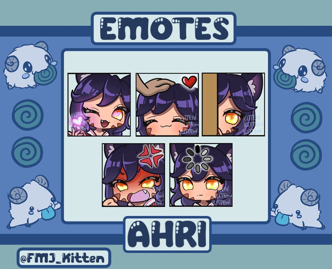 Ahri League of Legends Emotes, Lol Emote Pack (5) - Etsy