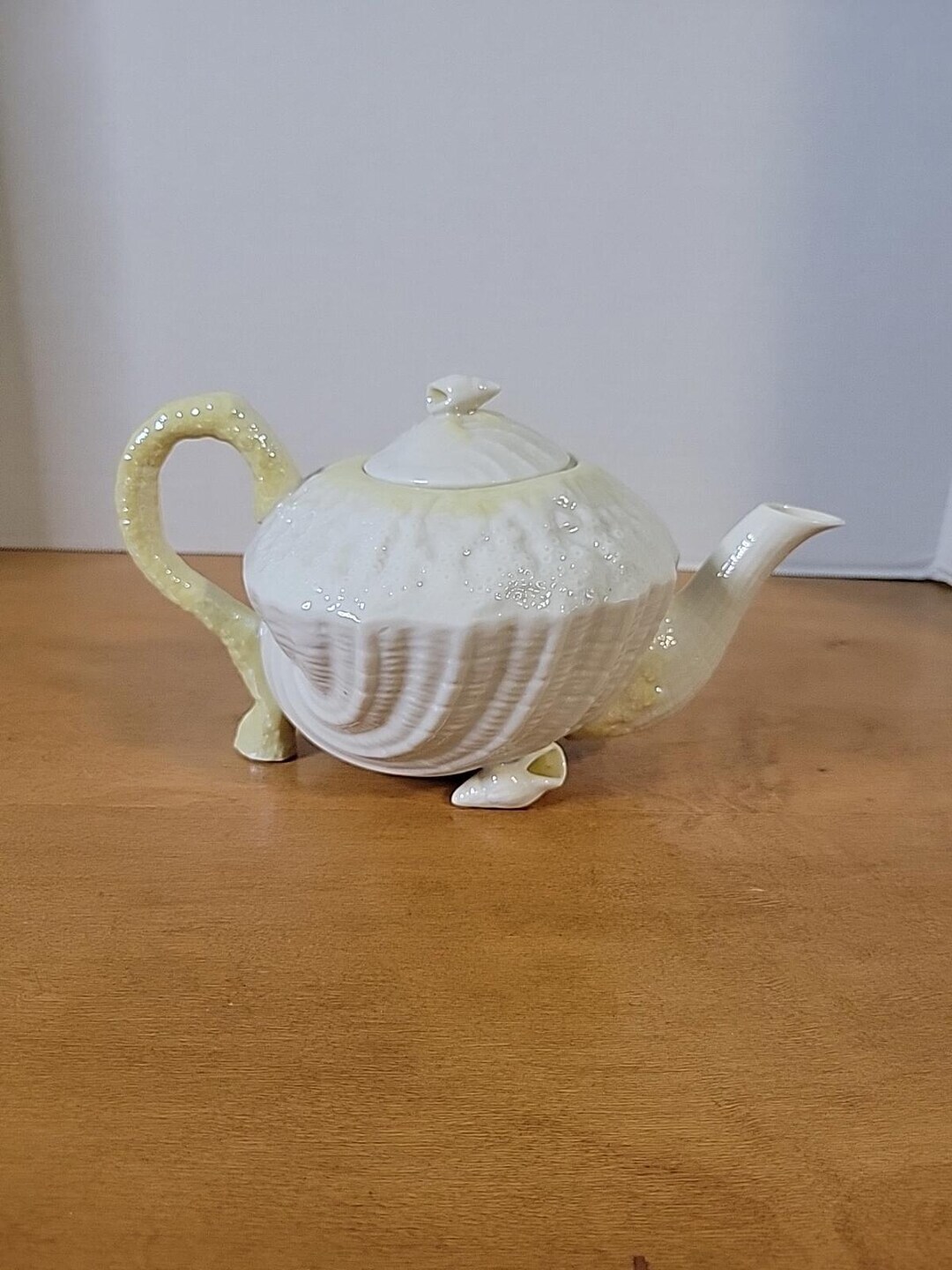 Neptune Yellow Seashell Belleek Pottery Teapot. - Etsy