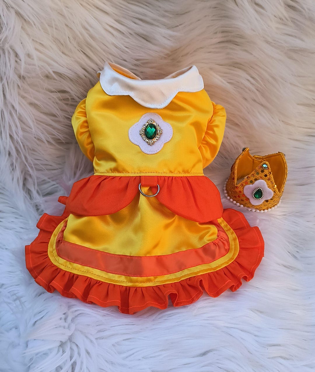 Princess Daisy Dog Costume: Mario Kart Pet Dress With Crown - Etsy