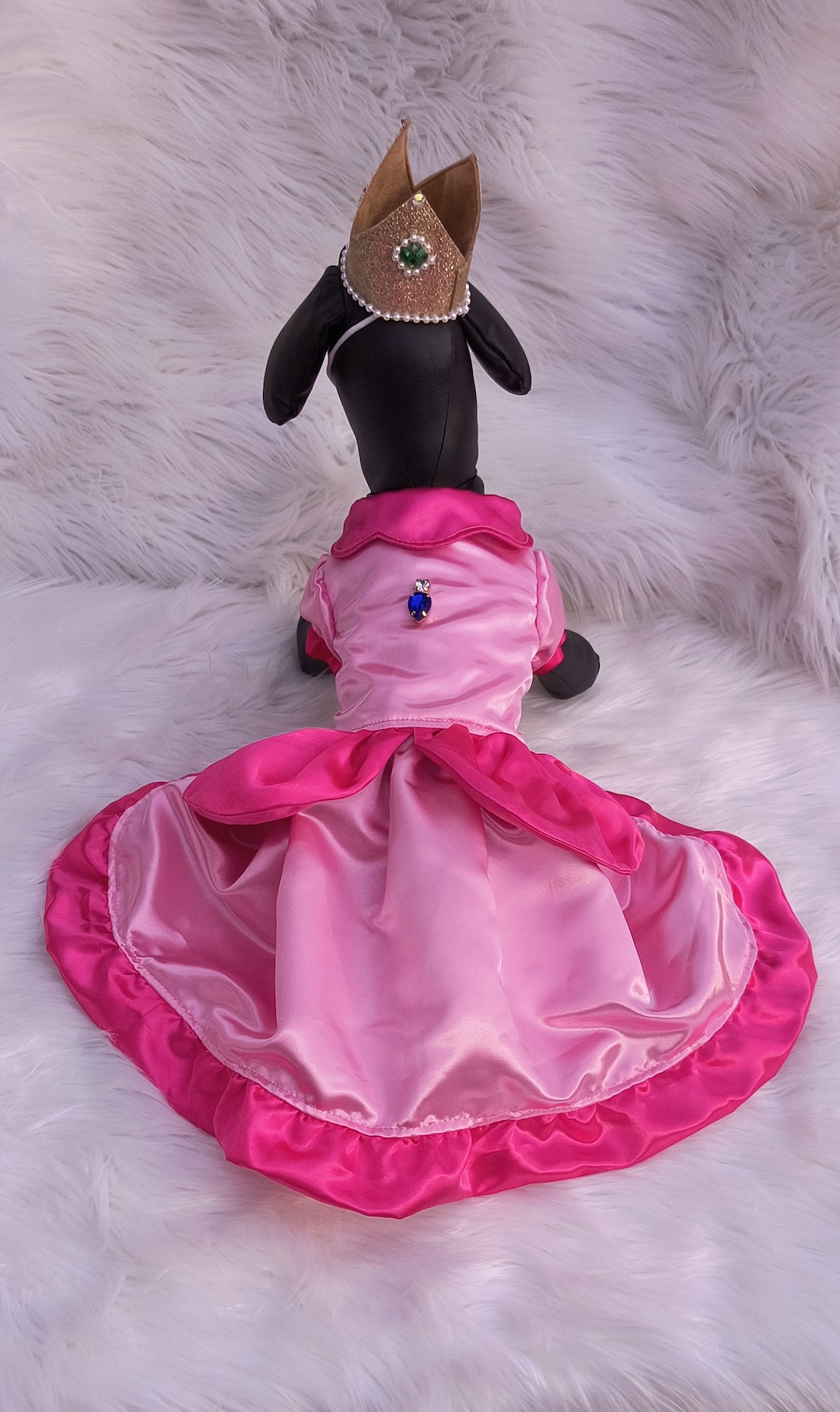 Princess Peach Dog Costume: Mario Kart Pet Dress, Flower Girl Outfit - Etsy