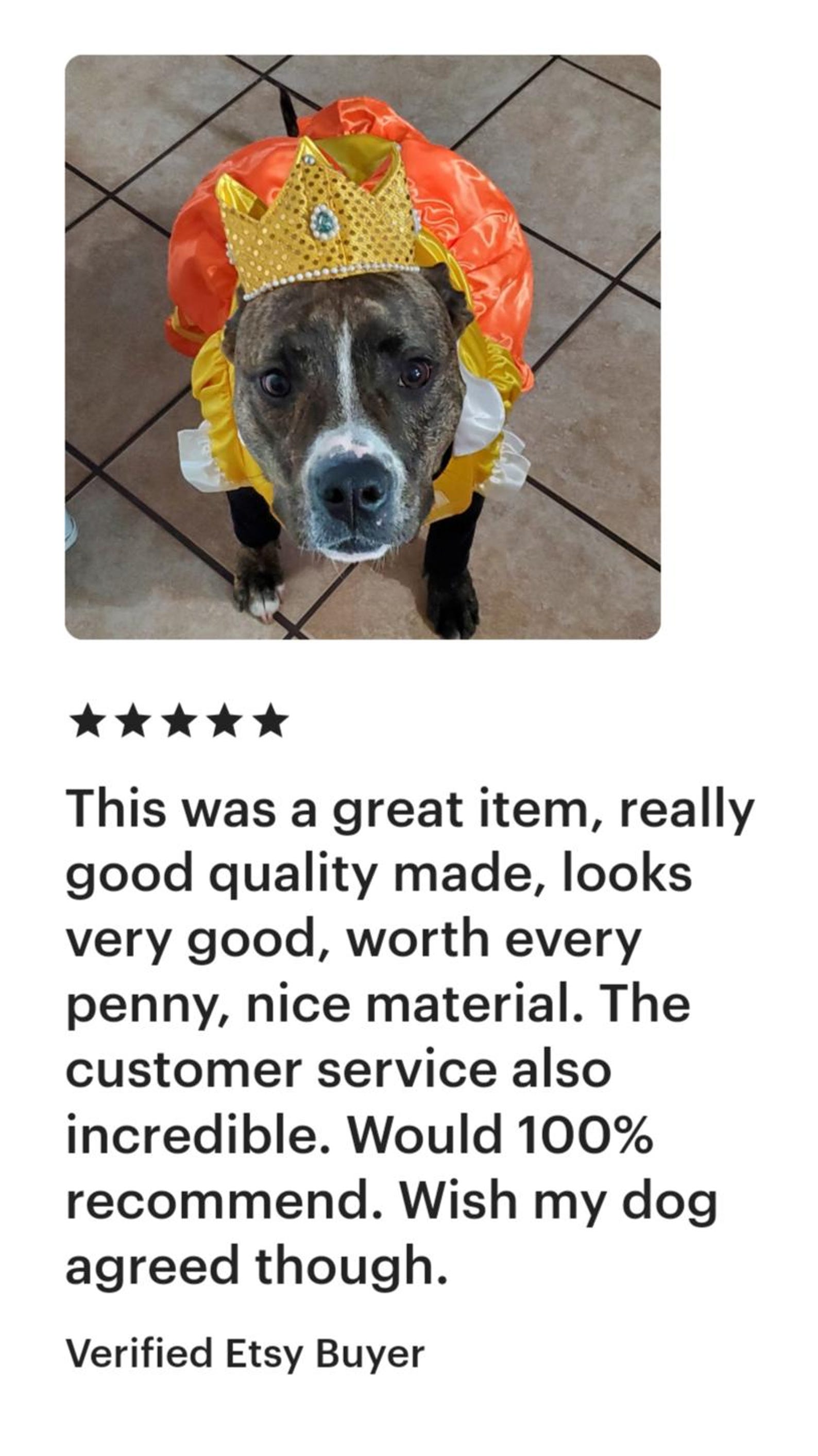 Princess Daisy Dog Costume: Mario Kart Pet Dress With Crown - Etsy