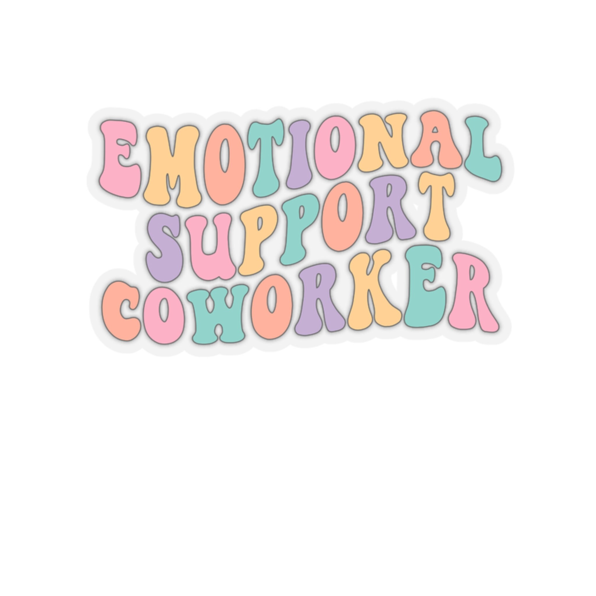 Emotional Support Coworker Kiss-cut Stickers - Etsy