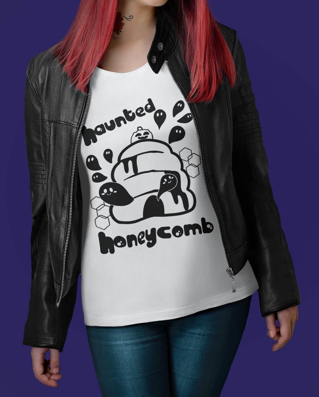 Haunted Honeycomb Spooky Bee T-shirt: Gothic Halloween Fashion for ...