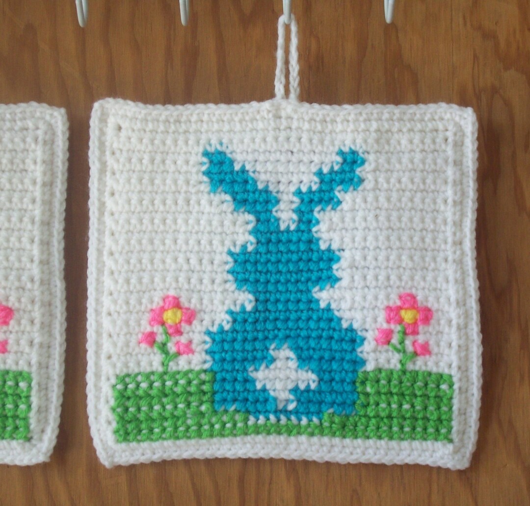 Double Thick Crocheted Easter Potholders / Hotpads - Set of 2 - Etsy