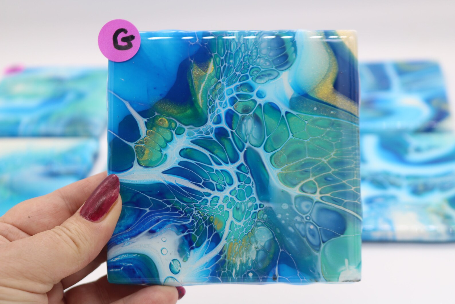 Pick Your Own Handcrafted Paint Pour Coasters With Epoxy Resin - Etsy