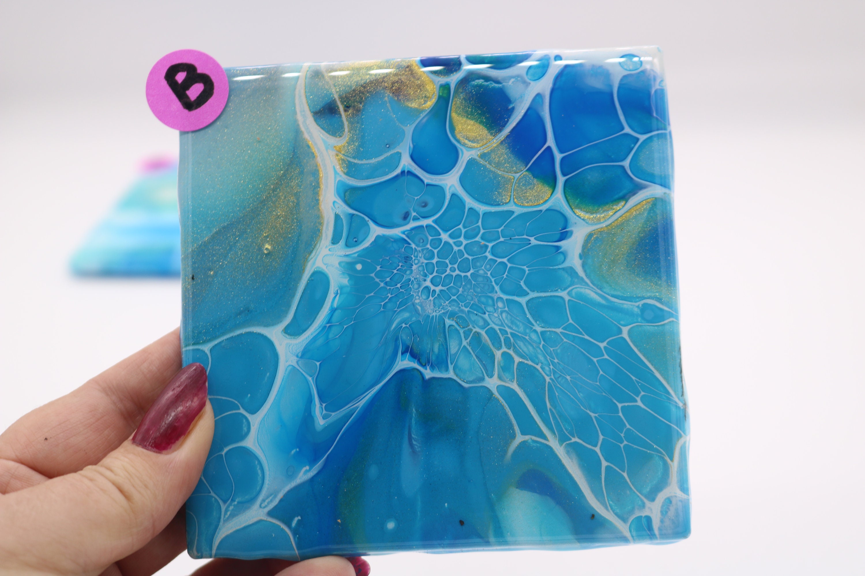 Pick Your Own Handcrafted Paint Pour Coasters With Epoxy Resin Coating ...