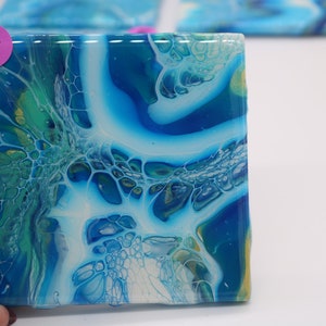 Pick Your Own Handcrafted Paint Pour Coasters With Epoxy Resin Coating ...