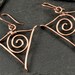 Triangle Copper Wire Earrings Wire Wrapped Earrings Large Earrings ...
