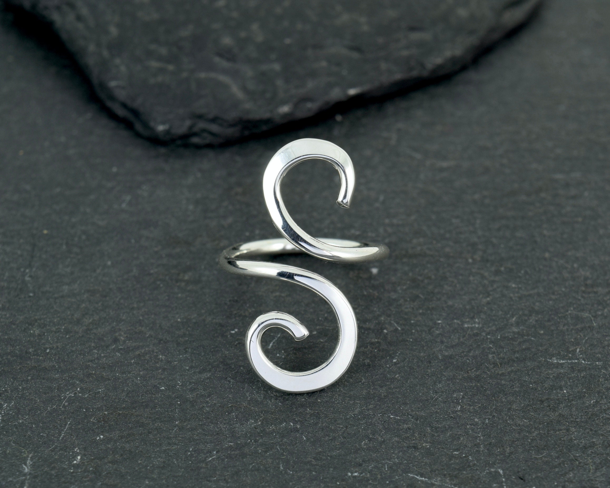 Sterling Silver Spiral Ring Silver Swirl Ring Minimalistic - Etsy