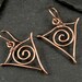 Triangle Copper Wire Earrings Wire Wrapped Earrings Large - Etsy