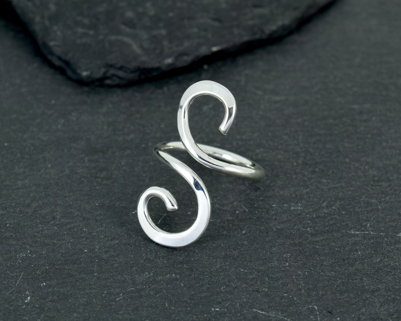 Sterling Silver Spiral Ring Silver Swirl Ring Minimalistic - Etsy