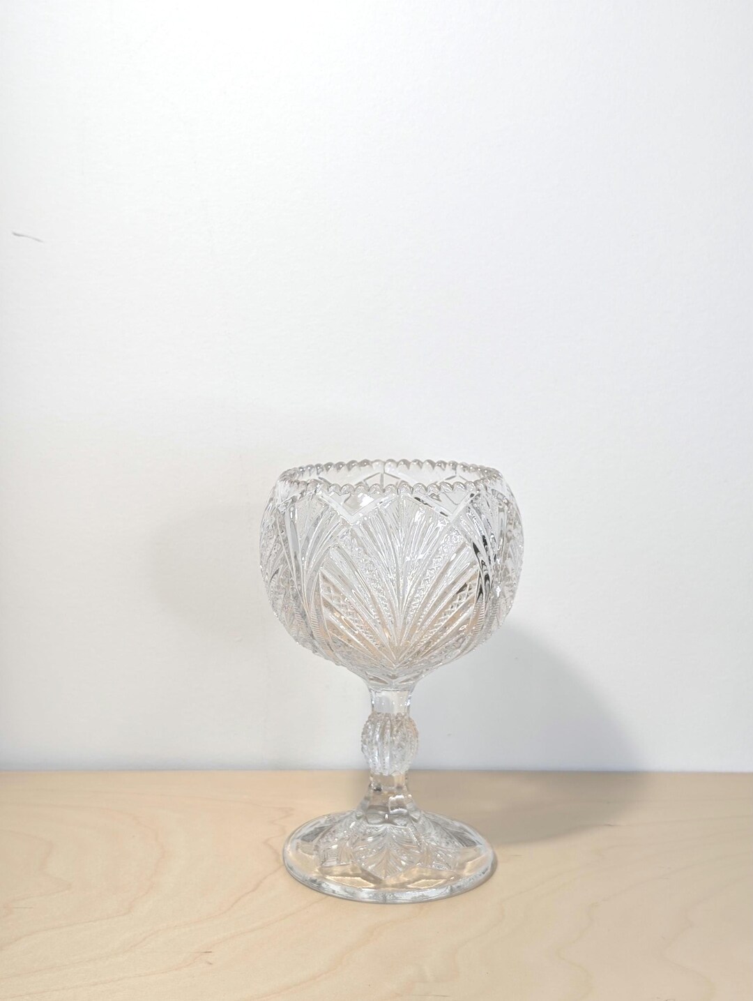 Bryce Higbee EAPG Bonaire Palm Leaf Rose Ivy Bowl Footed Compote 7.5 ...