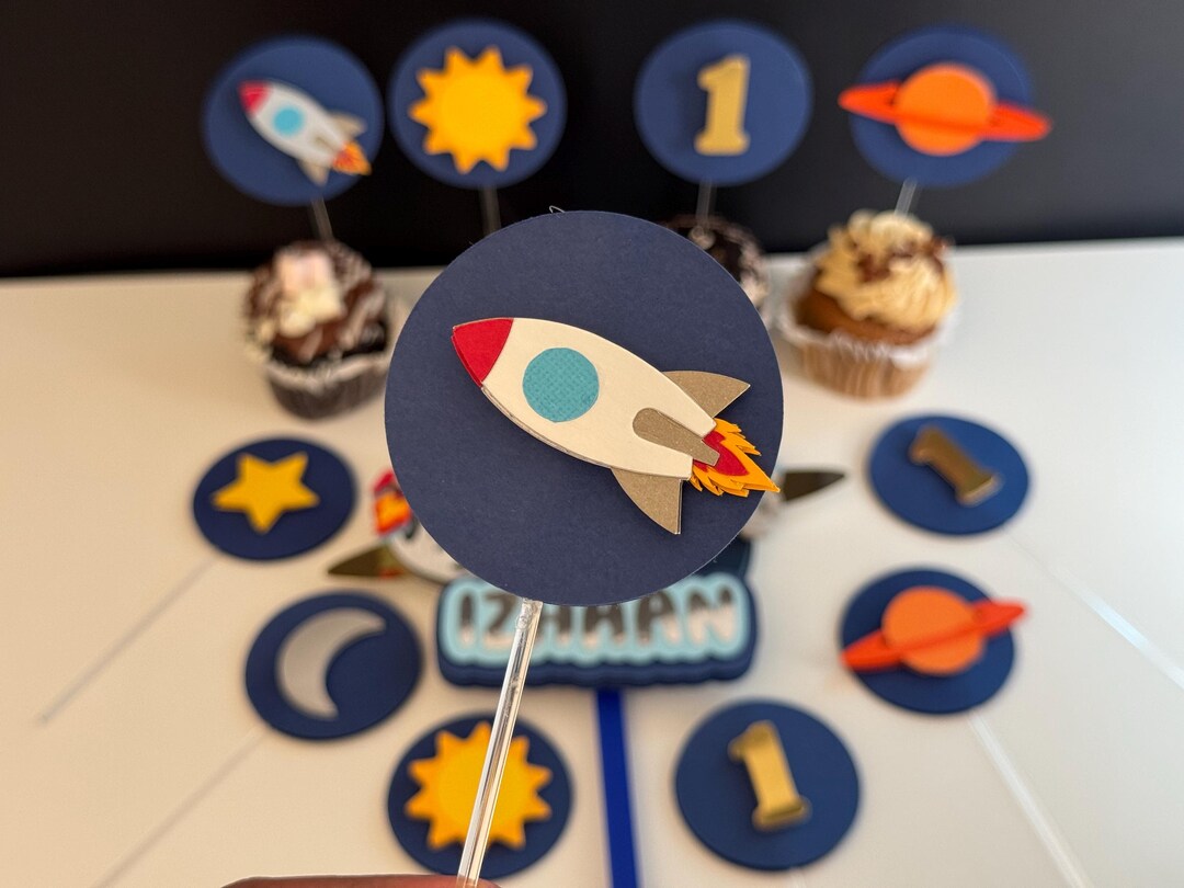 Galactic Space-themed Cupcake Toppers Handmade Decorations Cupcake ...