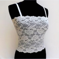 Dominique French Lace Halter Top in Ivory; Strapless Dress Sheer Lace ...