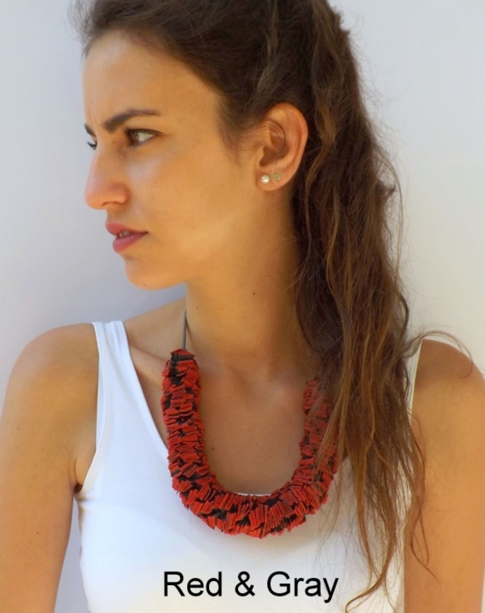 Multicoloured Fabric Strips Necklace - Etsy