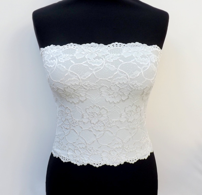 Ivory Lined Elastic Lace Tube Top Strapless Bra | Etsy
