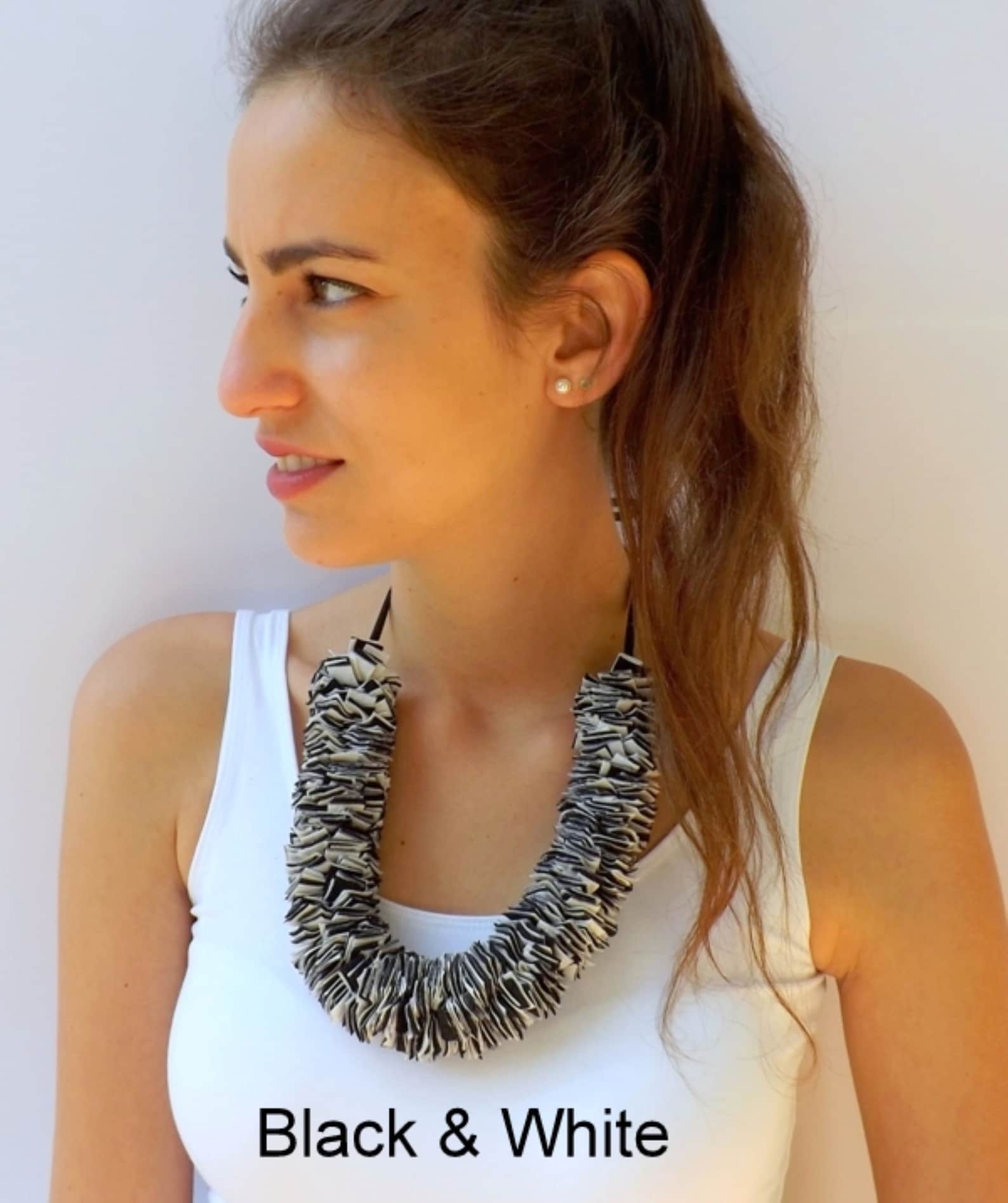 Multicoloured Fabric Strips Necklace - Etsy