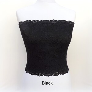 Navy Blue Lined Elastic Lace Tube Top Strapless - Etsy