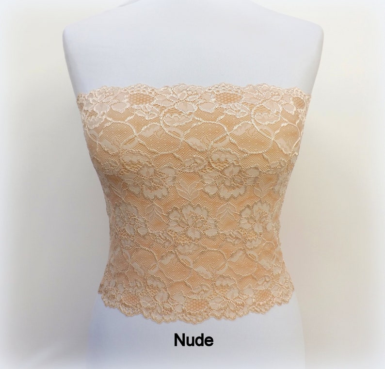 Ivory Lined Elastic Lace Tube Top Strapless Bra | Etsy