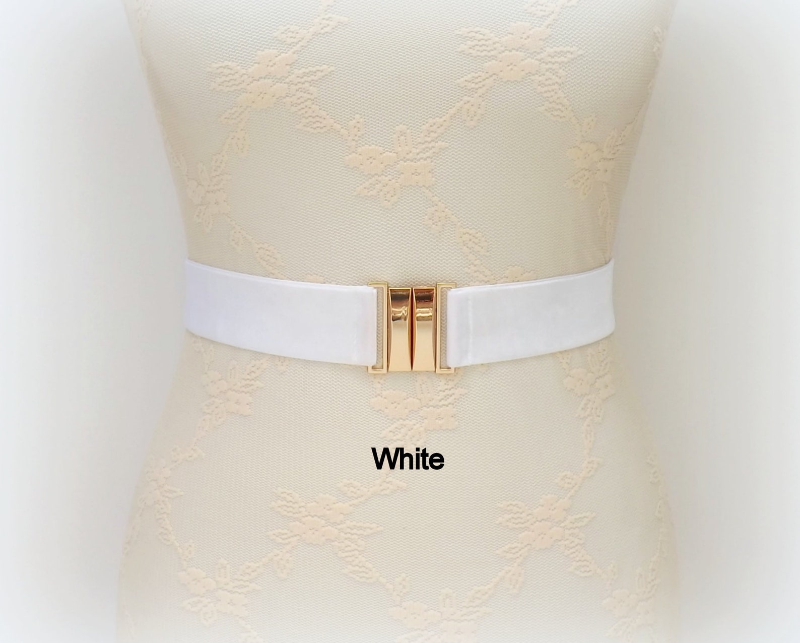 Black Elastic Velvet Waist Belt With Shiny Gold Clasp - Etsy