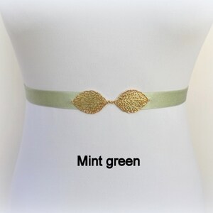 Gold Bridal Elastic Leaf Wedding Dress Belt - Etsy