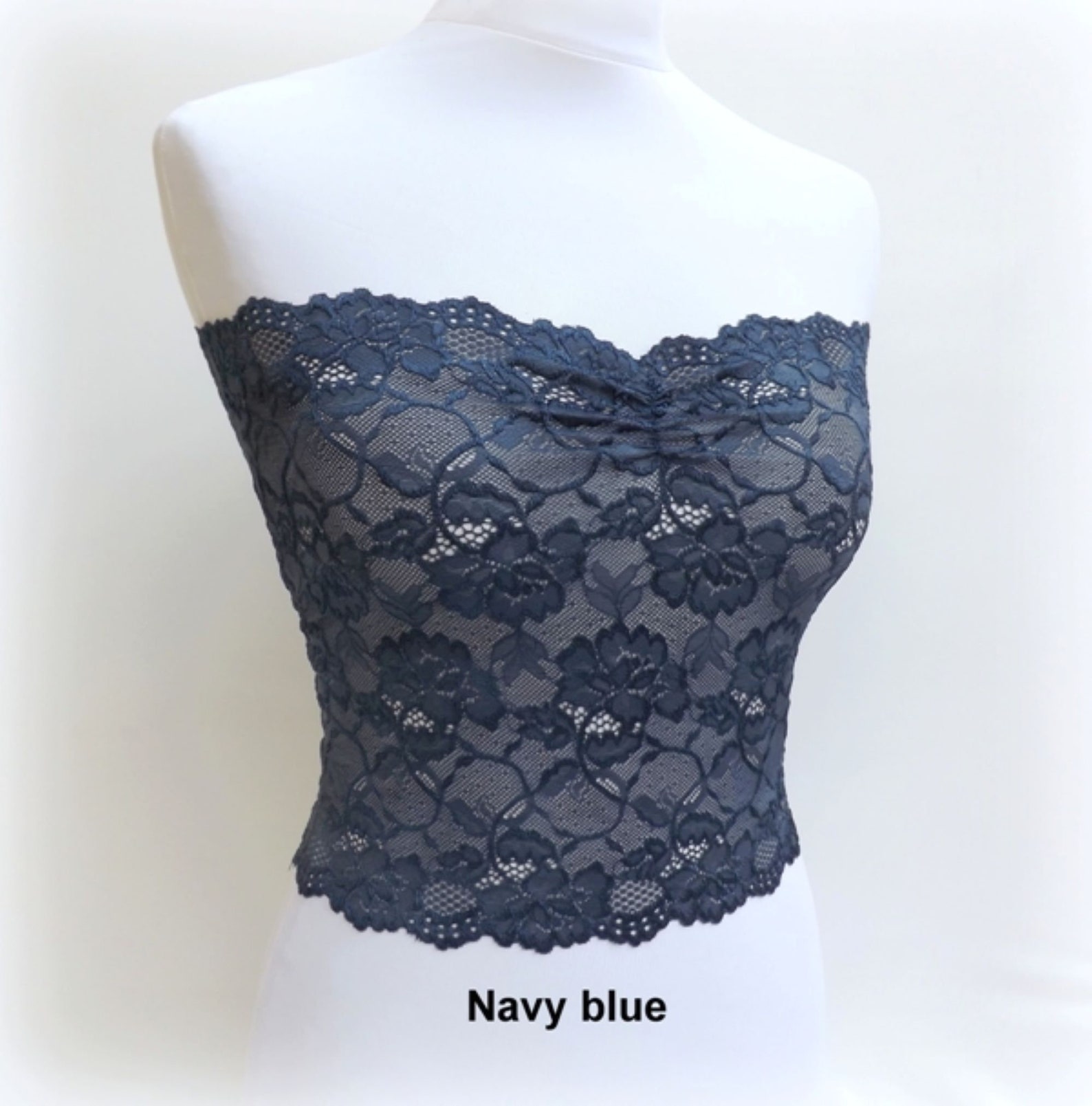 Burgundy Sheer Elastic Lace Tube Top Strapless - Etsy