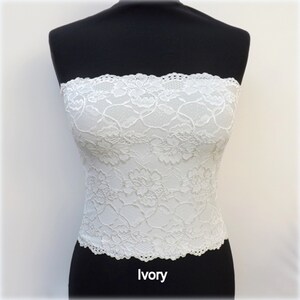 Navy Blue Lined Elastic Lace Tube Top Strapless - Etsy