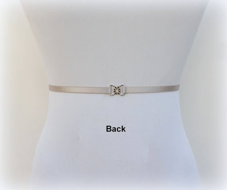 Women's Thin Silver Elastic Vintage Jeweled Waist Belt - Etsy