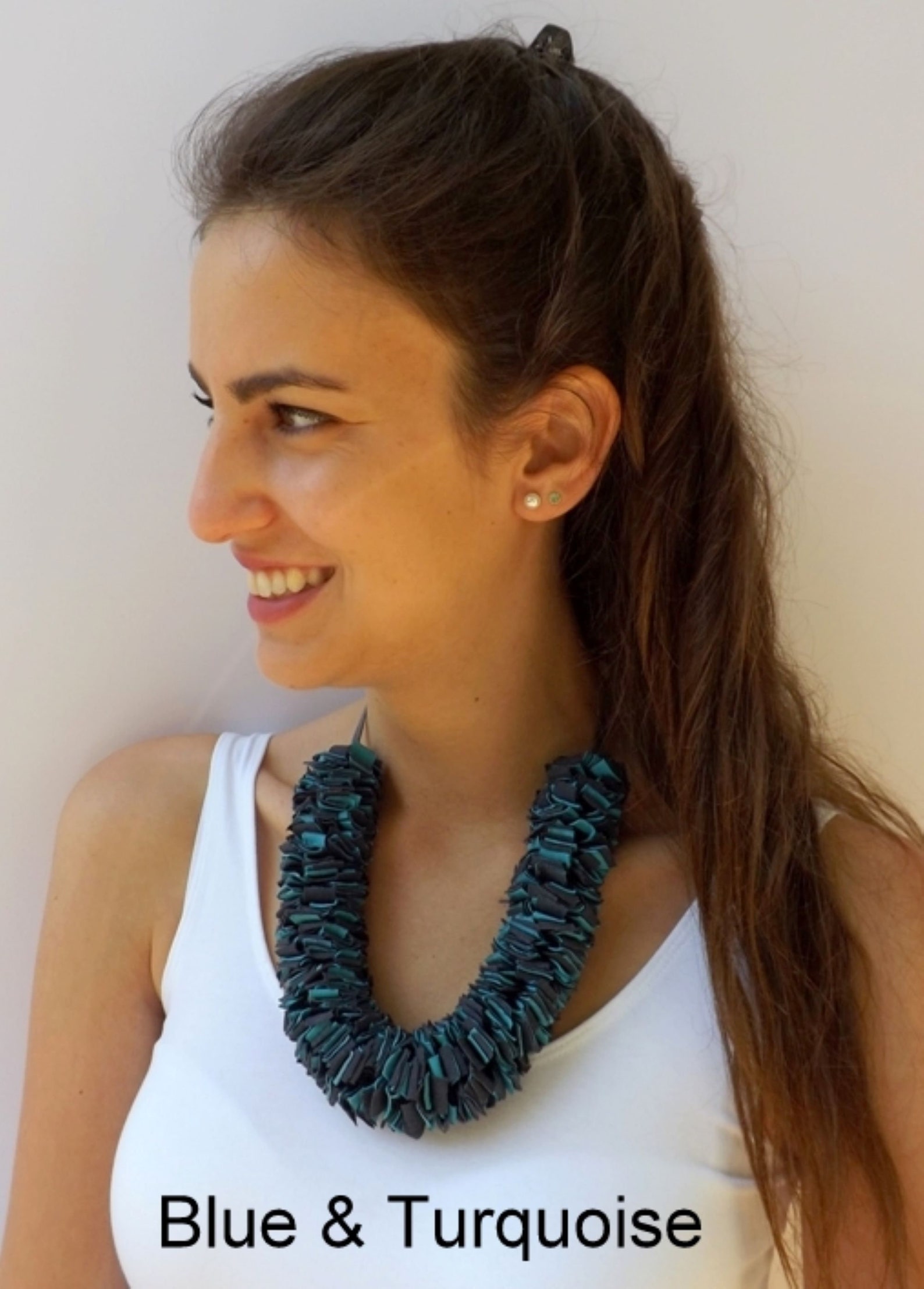 Multicoloured Fabric Strips Necklace - Etsy