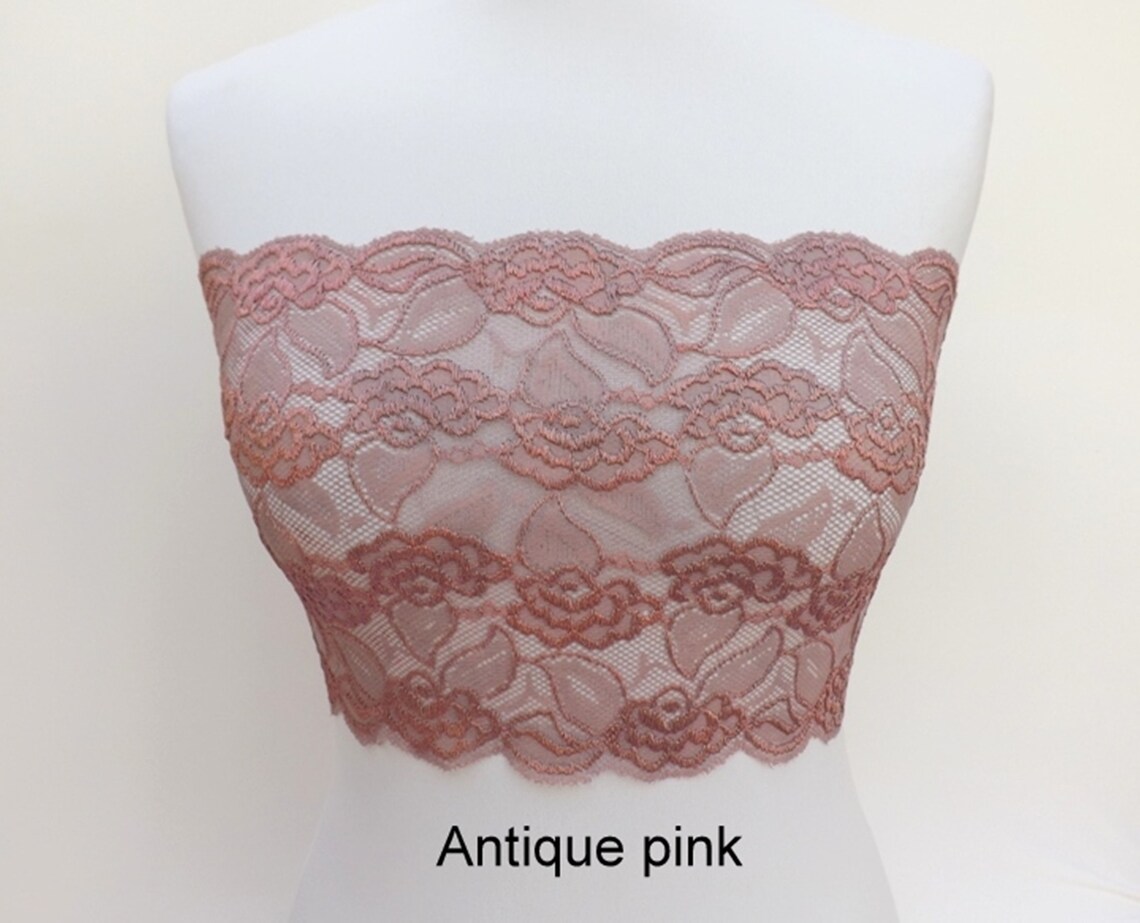 Black Sheer Elastic Lace Bandeau Top See Through Strapless - Etsy