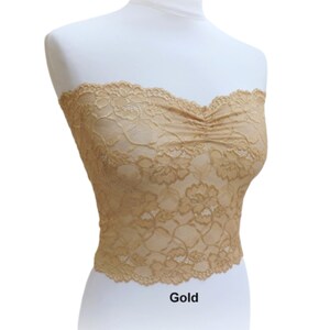 Navy Blue See Through Elastic Lace Tube Top Strapless - Etsy