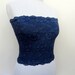 Navy Blue Lined Elastic Lace Tube Top Strapless - Etsy