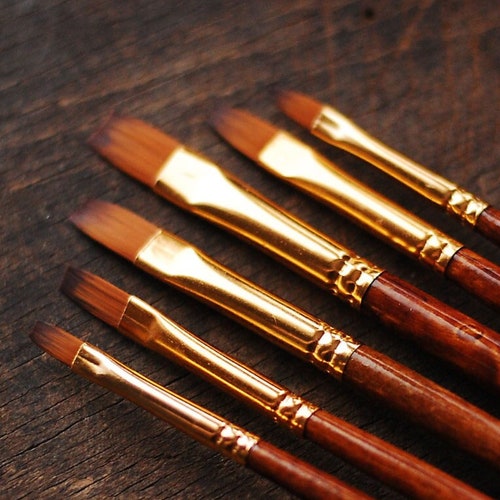 Set of 6 Pointy Paint Brushes Sizes 2 4 6 8 10 12 - Etsy