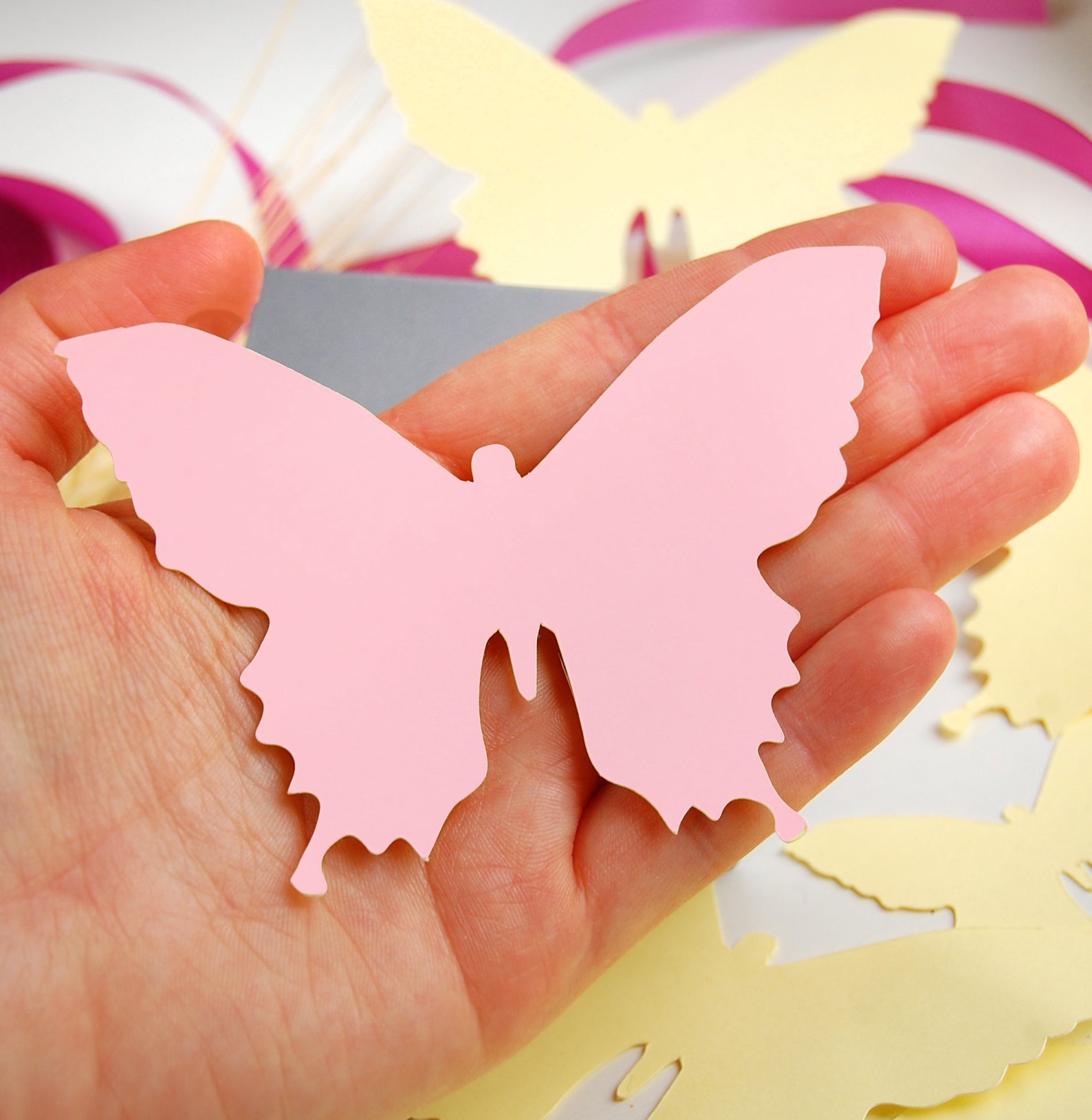 Set up to 100pcs Large XXL Butterflies for Garland Making Wall Décor ...