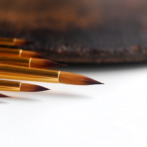 Set of 6 Pointy Paint Brushes - Sizes 2, 4, 6, 8, 10, 12 - Watercolor ...