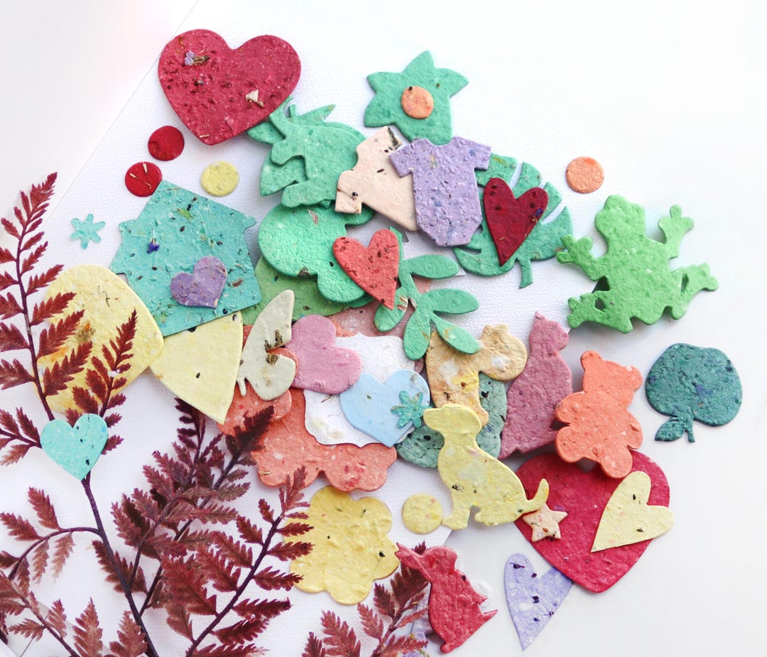 BULK Plantable Paper Assorted Mix With Seeds & Petals - 100pcs Various ...