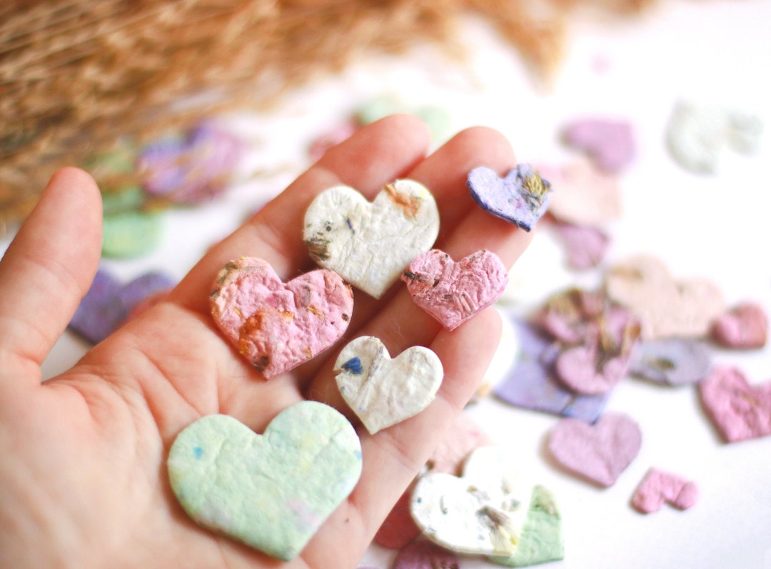Plantable Heart Confetti With Seeds & Petals - 40 Small Heart Blooms ...