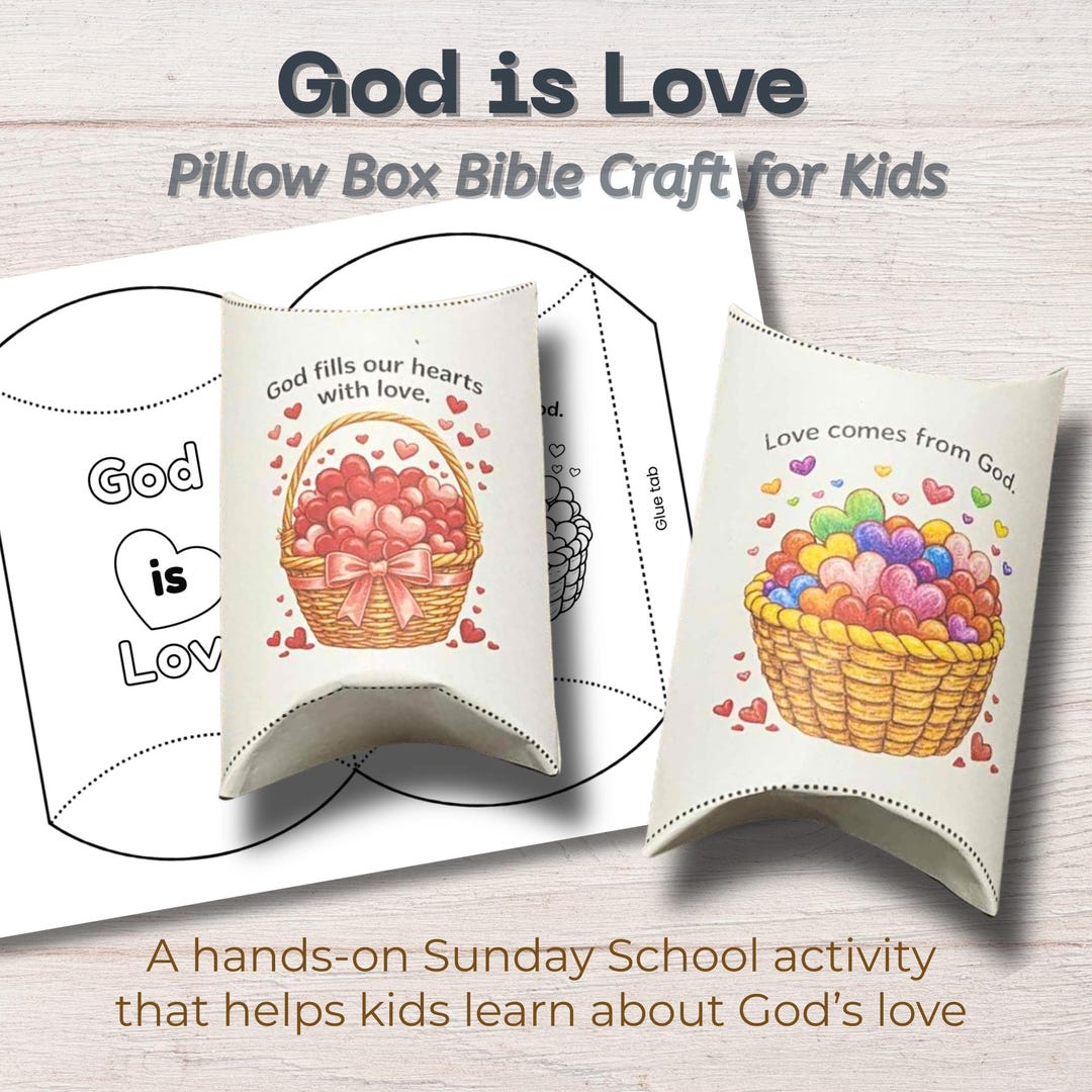 Valentines Bible Craft |god is Love Pillow Box | Christian Valentine ...